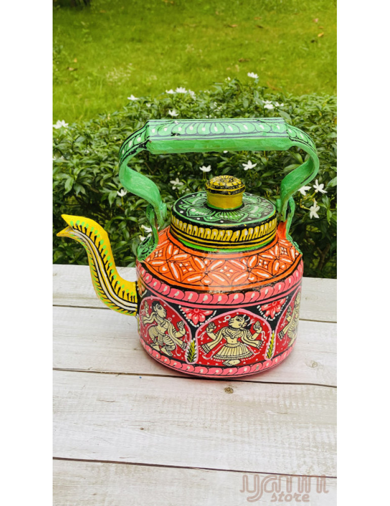 Painted Pattachitra Kettle with Patta Paste Design : Lord Jagannath ...